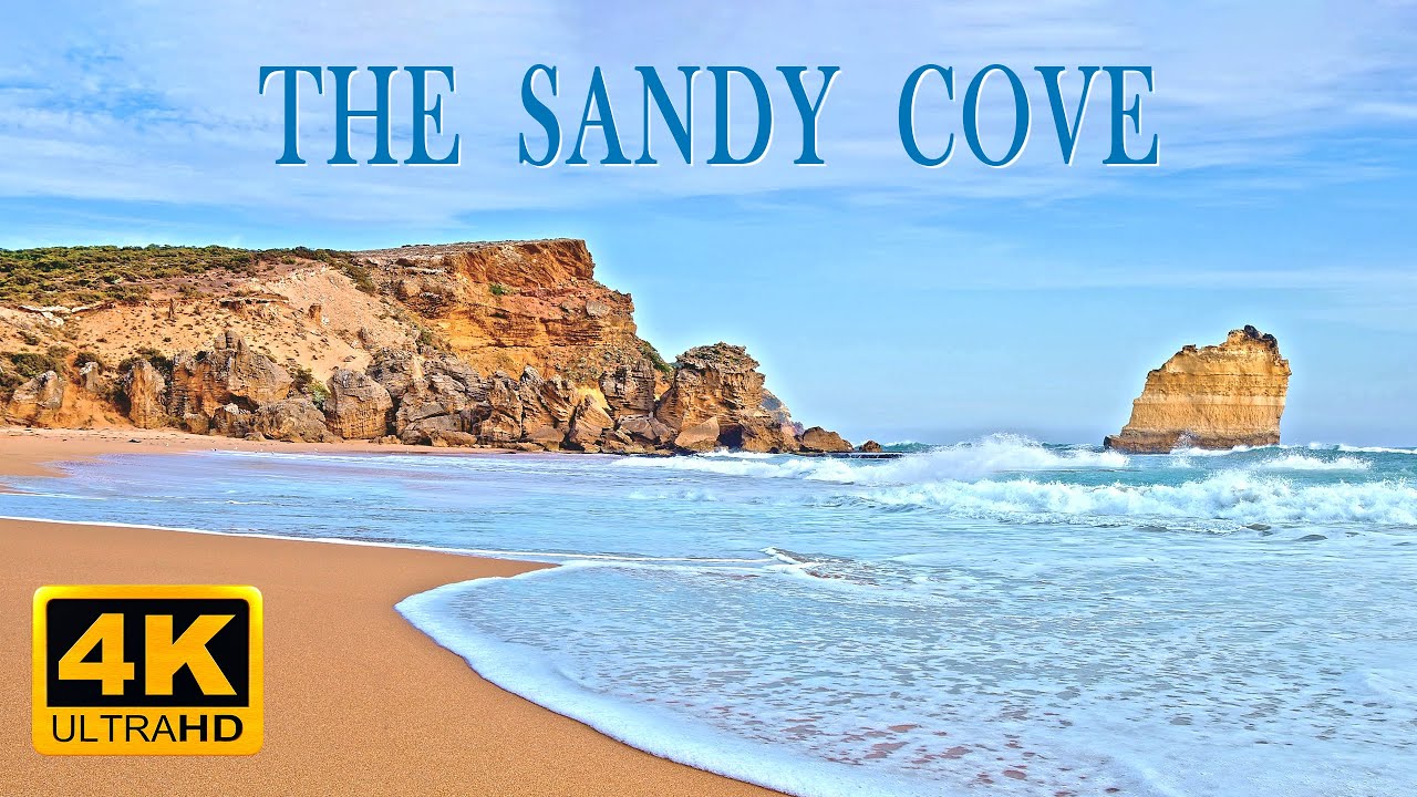 Sandy Cove with gentle ocean waves 4K // Great Ocean Road, Australia ...