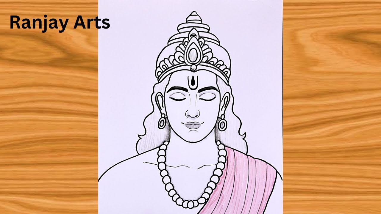 Easy Lord Ram Drawing Step by step | How to draw lord Rama with pencil ...