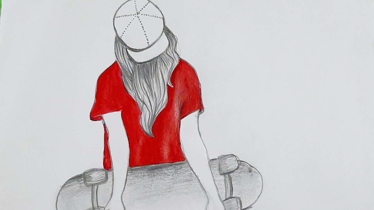 How to draw girls with skater ||art learning academy|| - YouTube