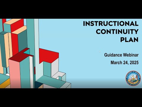 Instructional Continuity Plan Guidance Webinar (March 2025) - YouTube