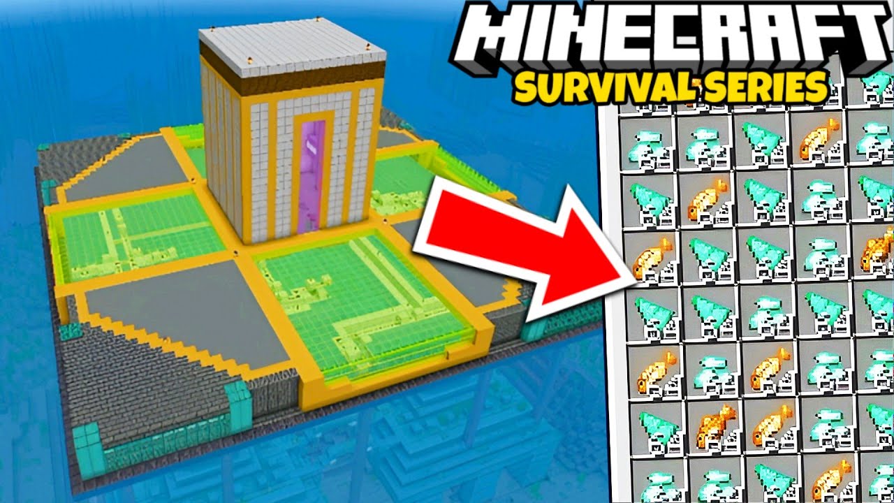 I Built The Fastest Guardian Farm in Minecraft Pe 1.21 Survival Series ...