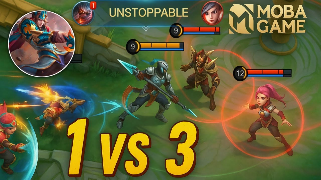 Moba gameplay 1 vs 3 | #moba #mobagames - YouTube