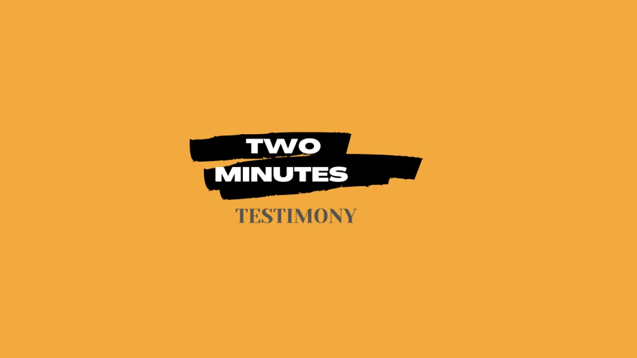 2 Minutes testimony Live Stream - YouTube