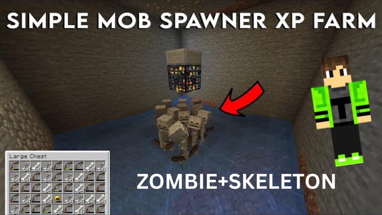Easiest XP Farm 1 20 Skeleton Zombie Java And MCPE II XP Farm For Java ...