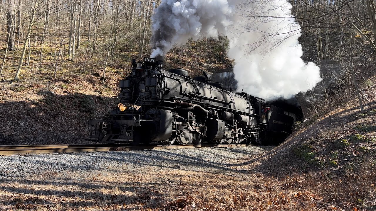 Riding Behind & Watching WMSR/ C&O 1309! - YouTube