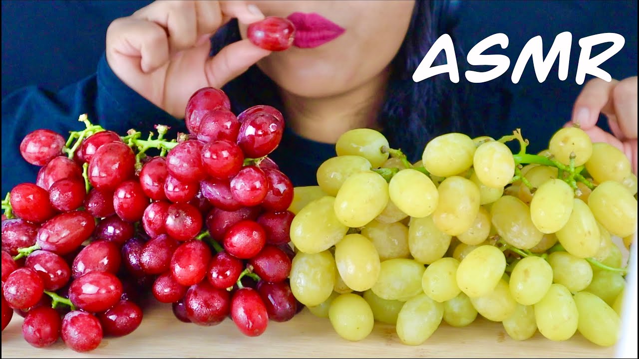 ASMR Cotton Candy Grapes Eating Sounds | KiKi ASMR - YouTube