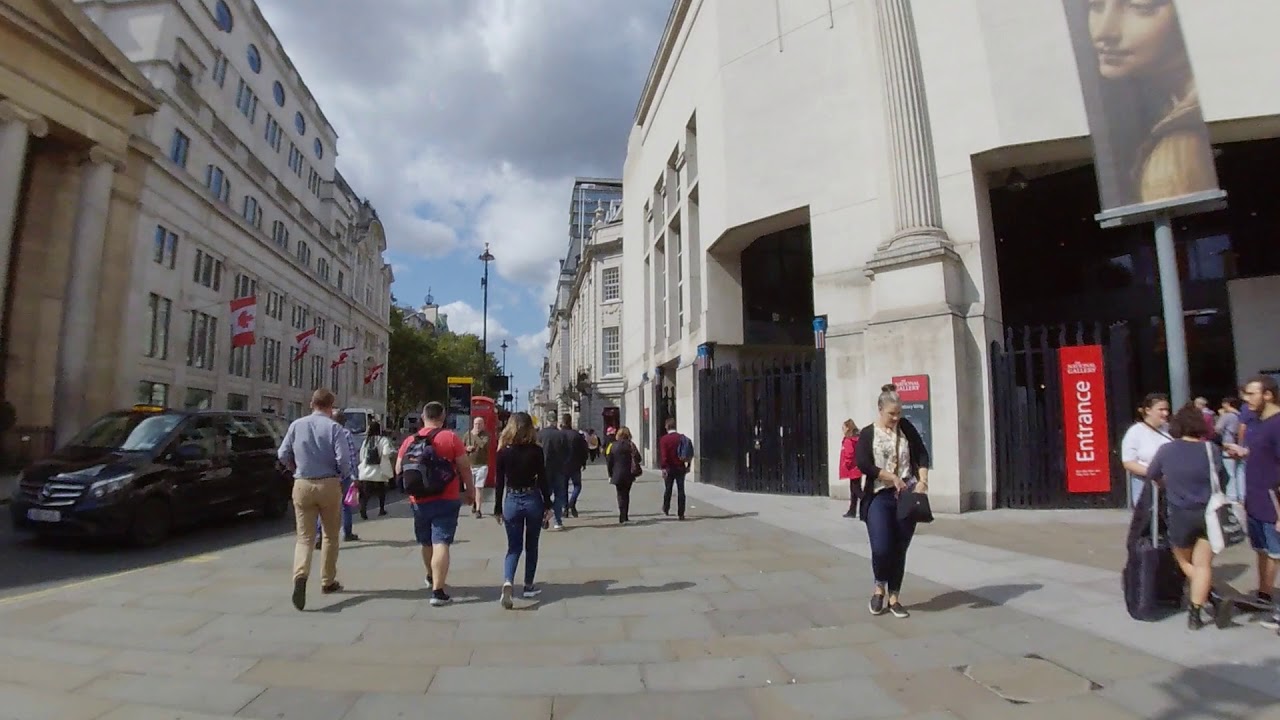 Walking video of Pall Mall East, London - YouTube