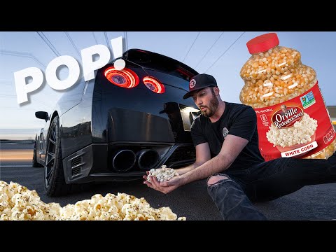 I put popcorn kernels in supercar exhaust. Will they pop?🍿