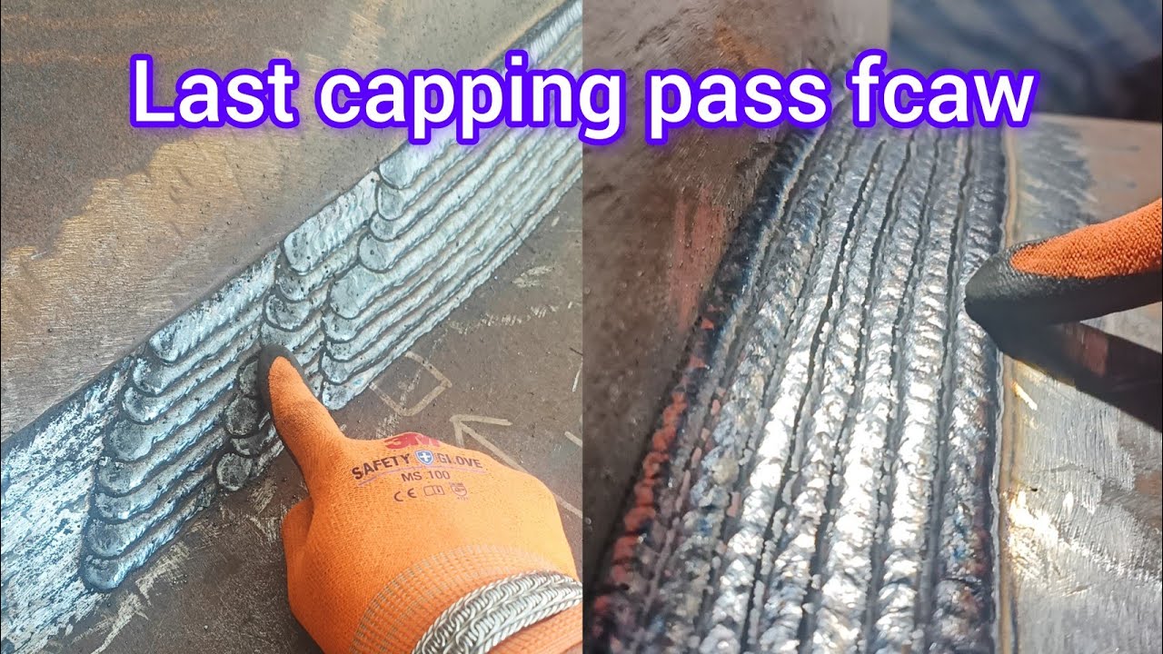 Last capping pass fcaw tky joint #welder #welding #fcaw #tky # ...