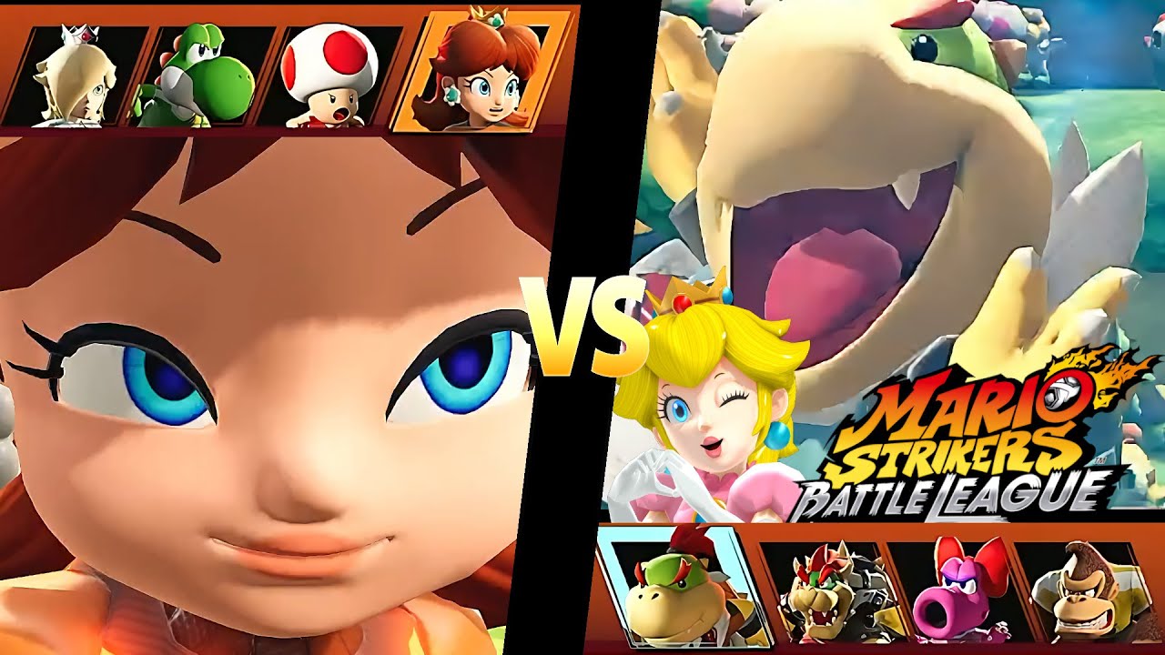 Mario Strikers Battle League Team Daisy vs Team Bowser Jr at Mushroom ...