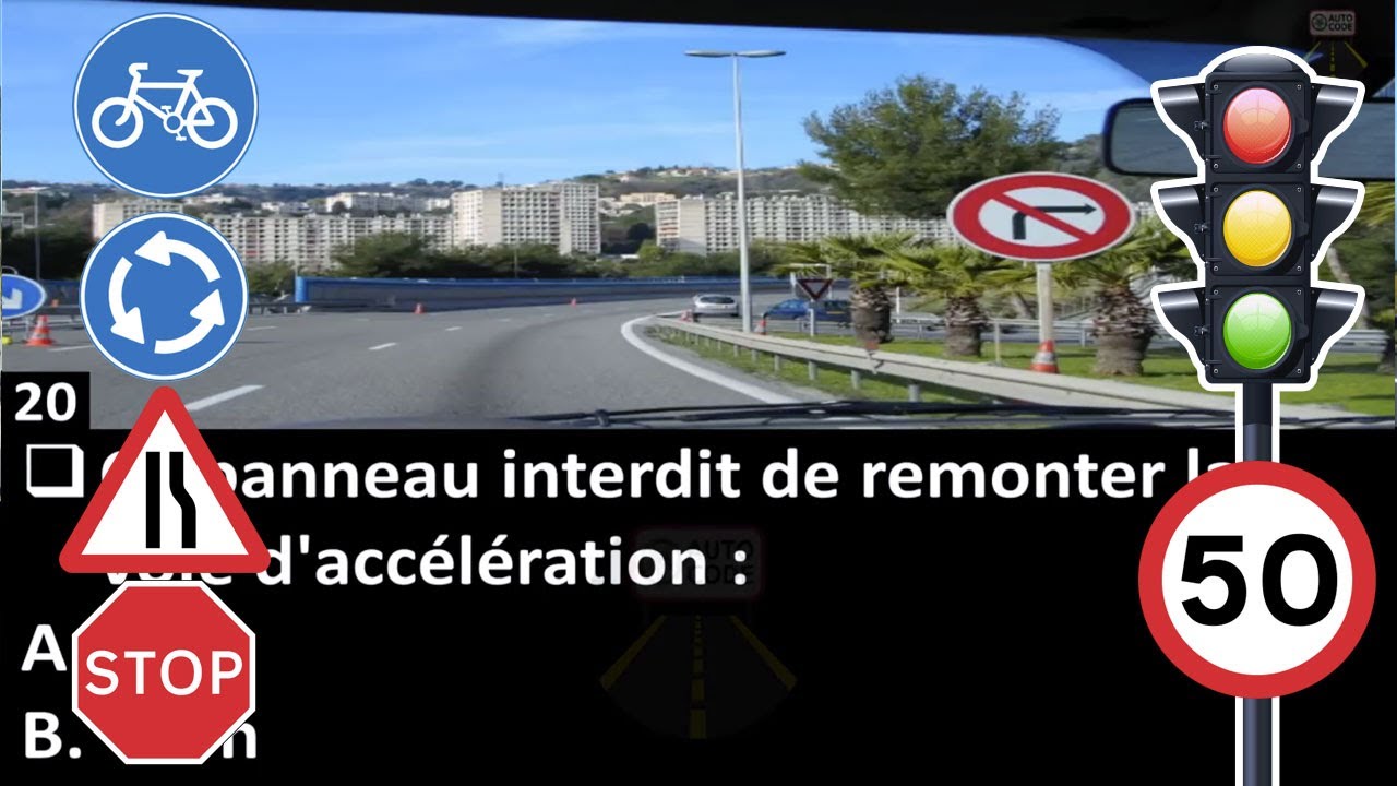 40 questions examen code de la route france 2022 test 3 - YouTube