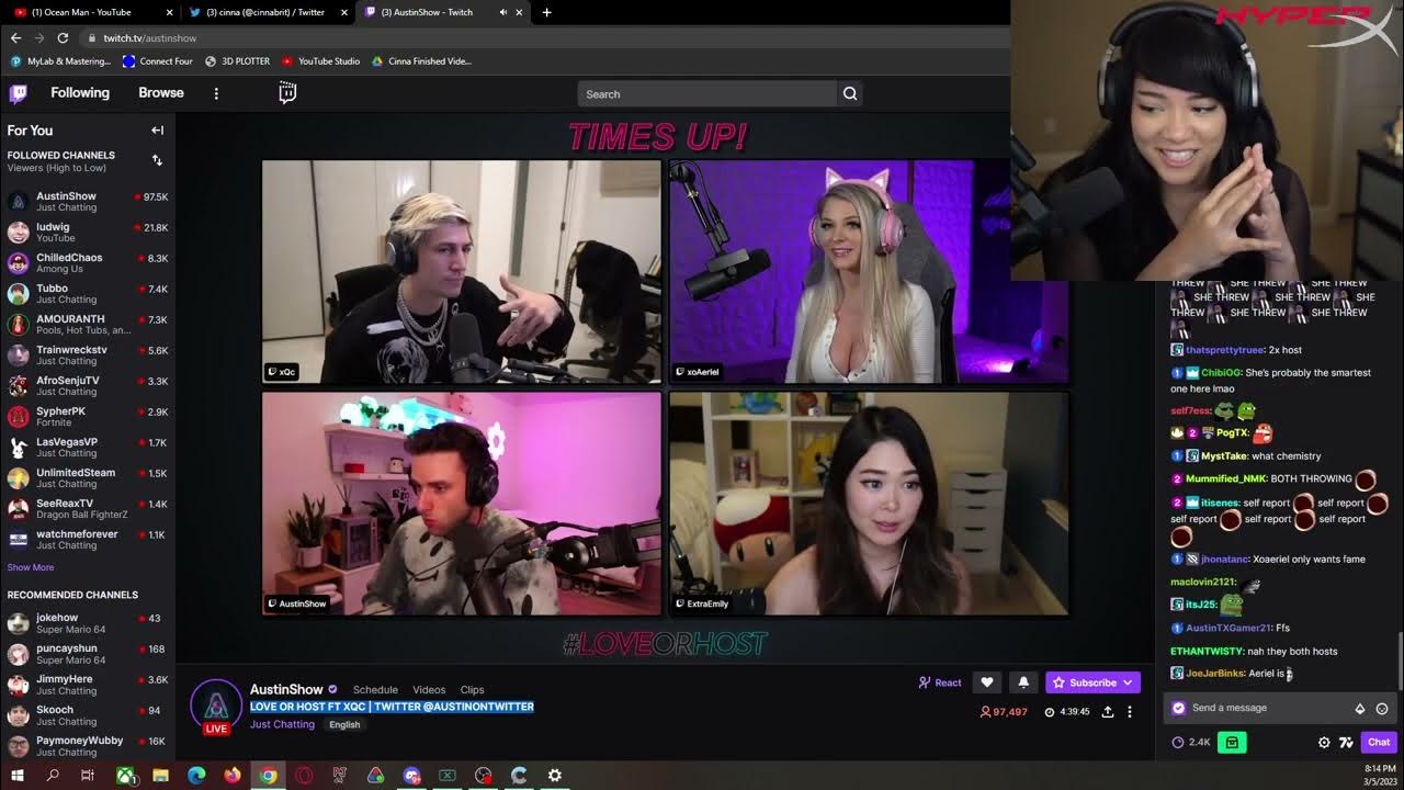 FINISHING WATCHING THE XQC LOVE OR HOST - YouTube