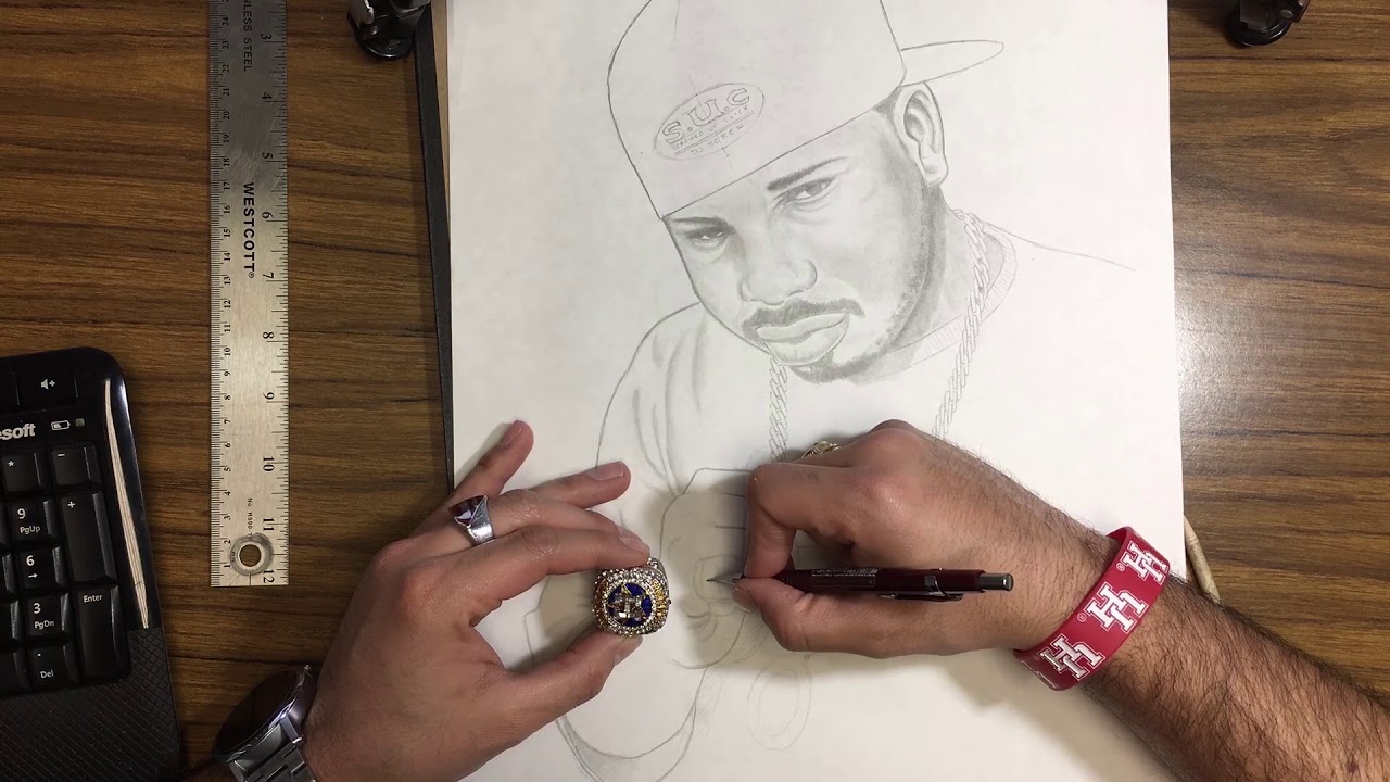 Time lapse drawing of DJ Screw (Screwed Up Click) - YouTube