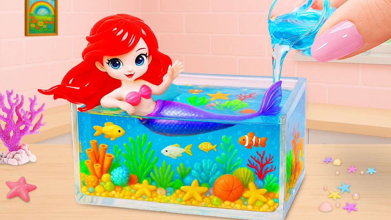What's The BEST Way to Make a Mini Mermaid Jelly Pool Dessert 🧜‍♀️🌈 Dessert DIY by Tiny Joy ...