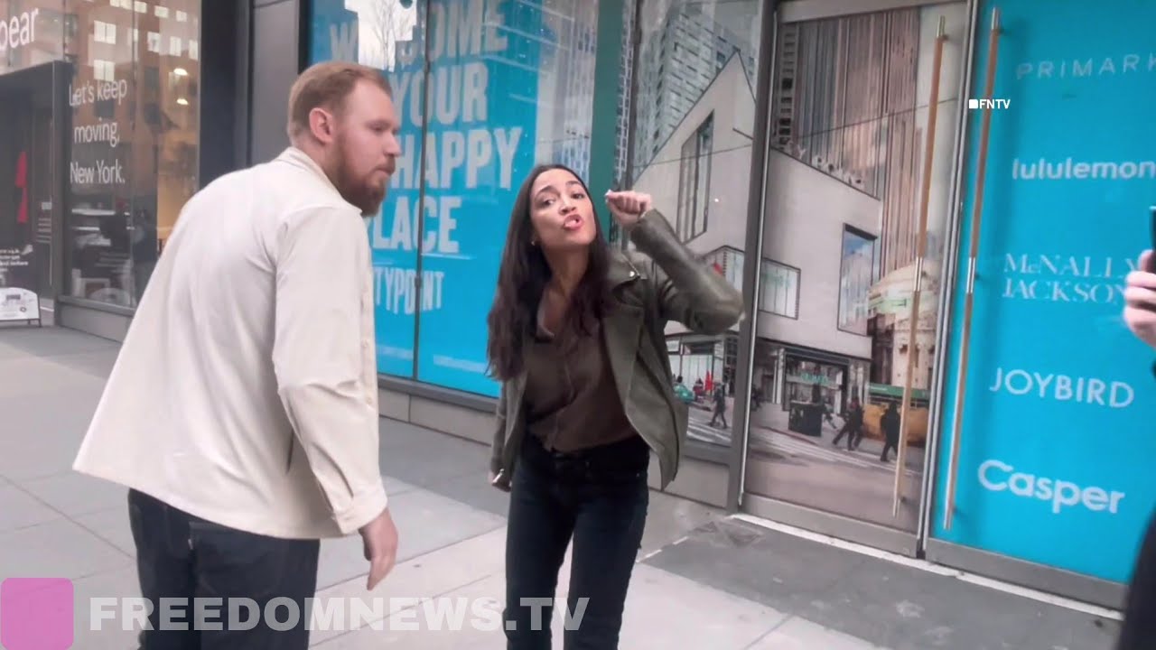 "Call it genocide!" - Pro Palestine Protesters confront AOC at Brooklyn ...