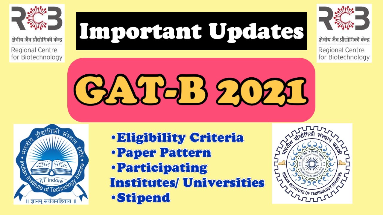Important Updates for GAT-B 2021 Aspirants | IIT Roorkee| IIT Indore ...