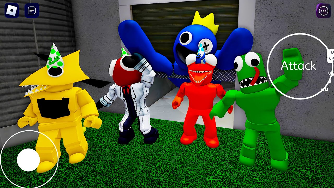 Playing as RED YELLOW ORANGE and GREEN in ONE GAME Rainbow Friends 1 ...
