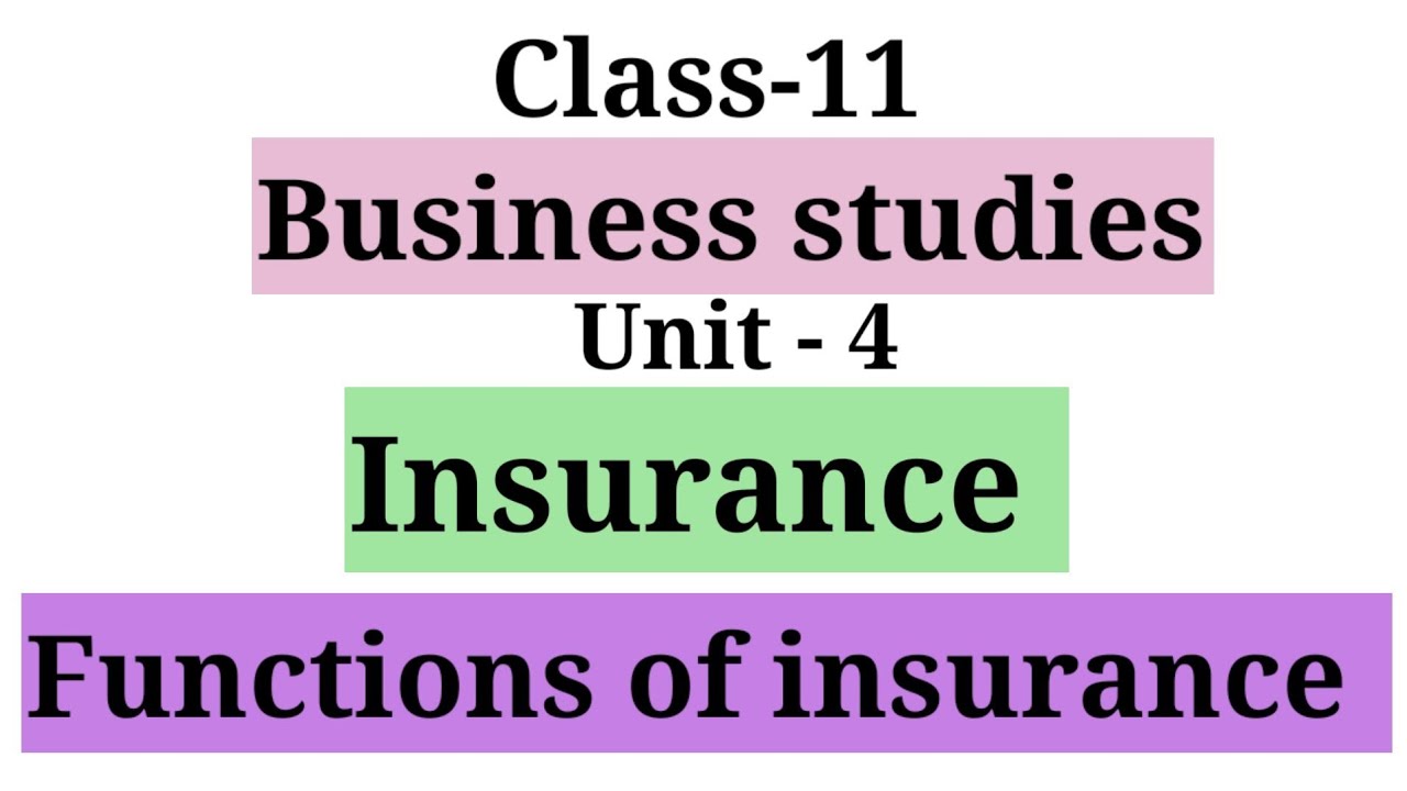 Insurance | Business services | Class -11 | Business studies - YouTube