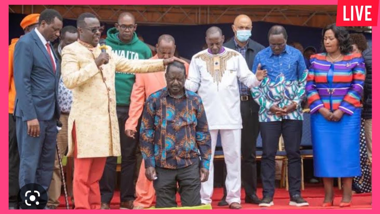 Ruto &Chebukati in tears today as RAILA HOLDS PRAYERS IN JIVANJEE TO ...