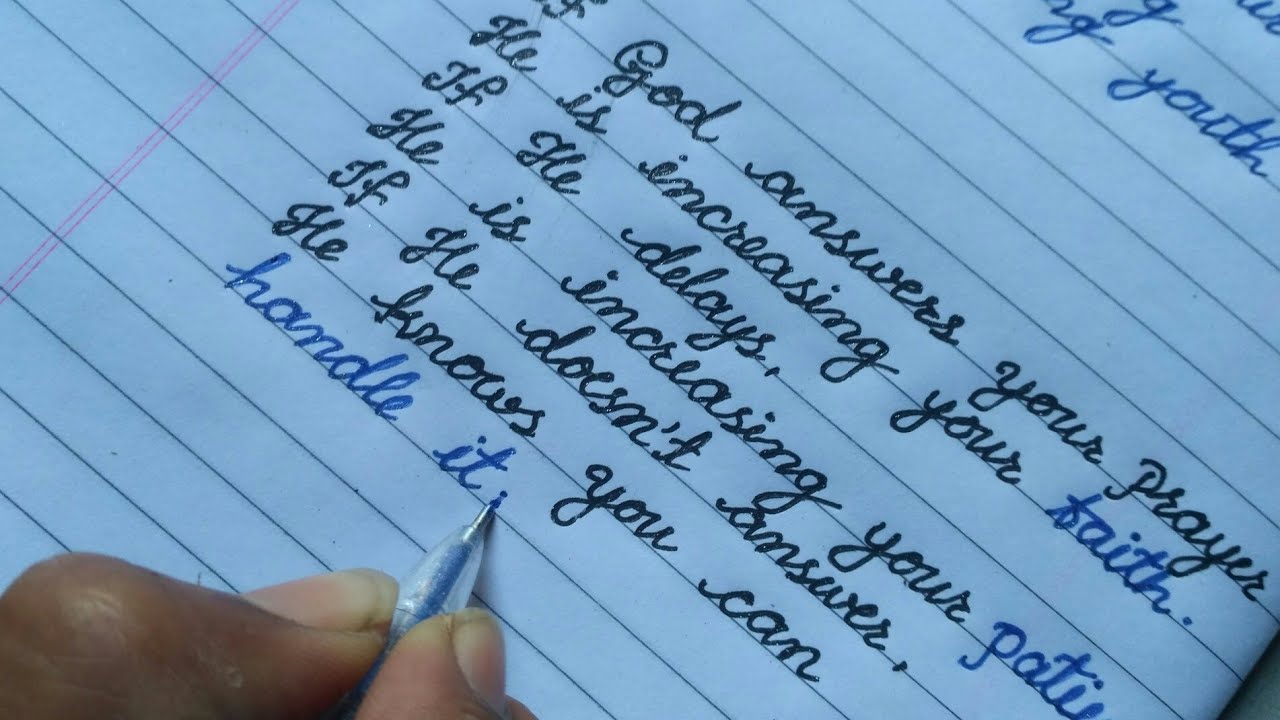 Good thought // beautiful english cursive handwriting - YouTube