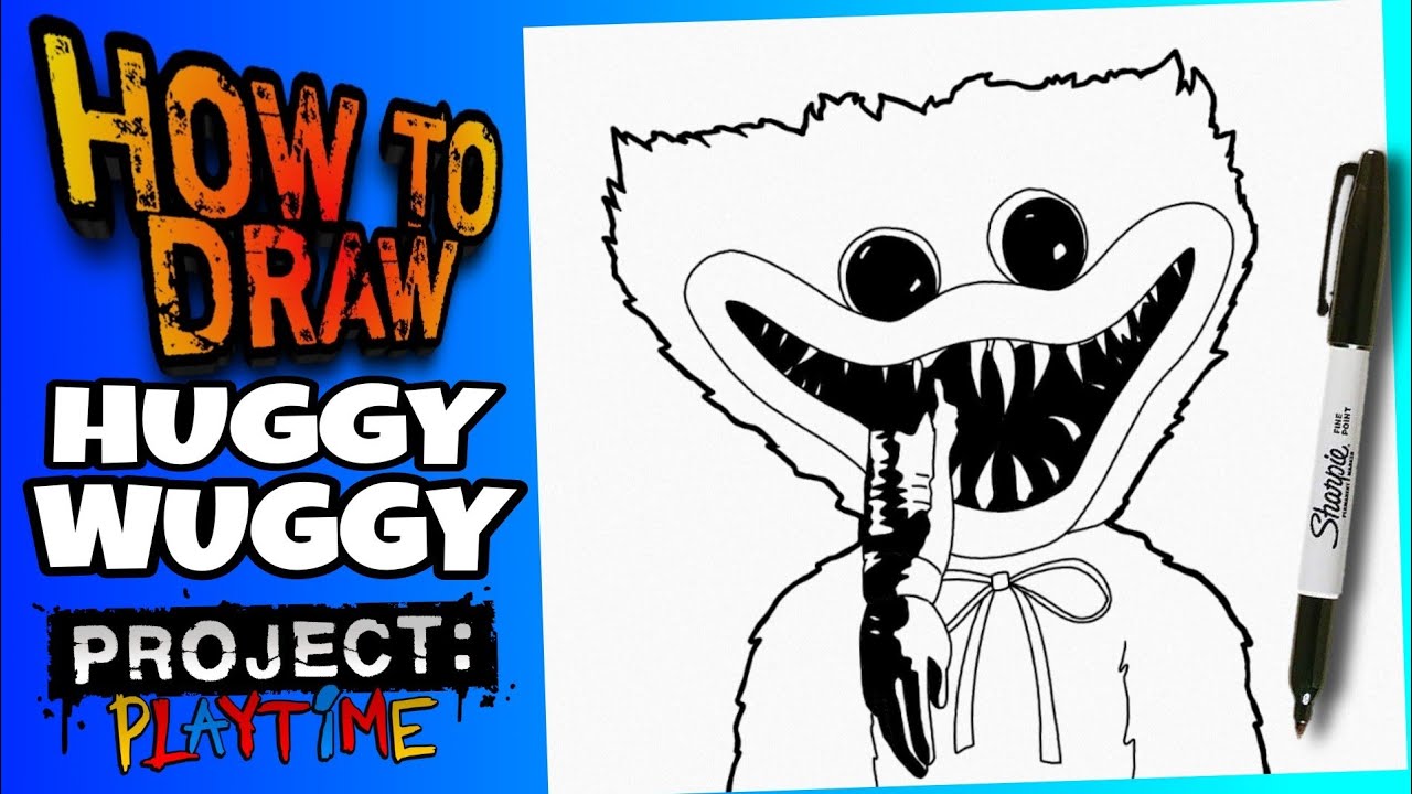 To Draw Huggy Wuggy From Project Playtime Como Dibujar A Huggy Wuggy