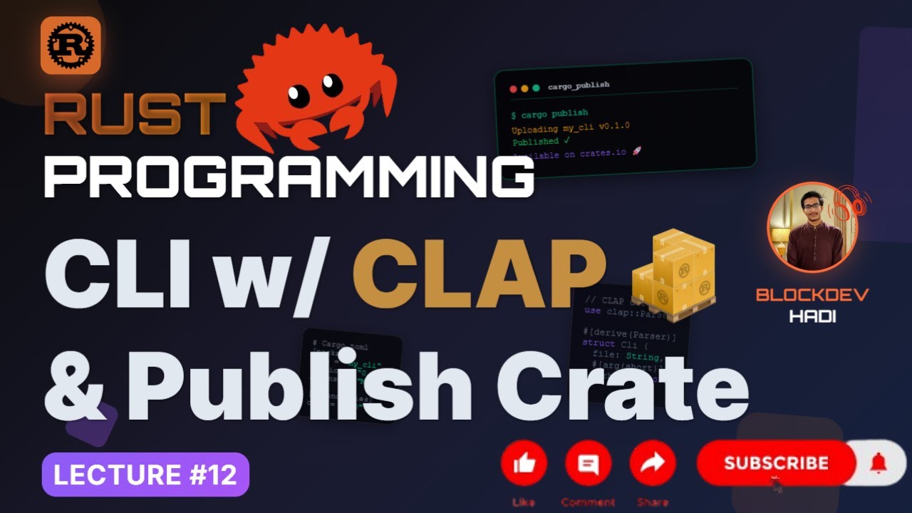 🦀 Master Rust Programming #12 | Build CLI with CLAP Crate & Publish to ...