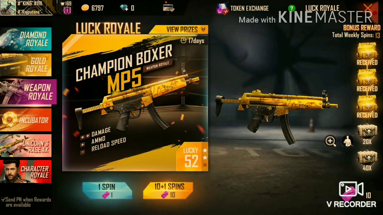 Try to purchase Champion Boxer MP5 Gun Skin | Garena Free Fire | RP ...