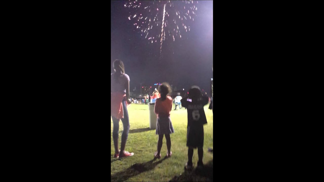 Kids watching fireworks - YouTube
