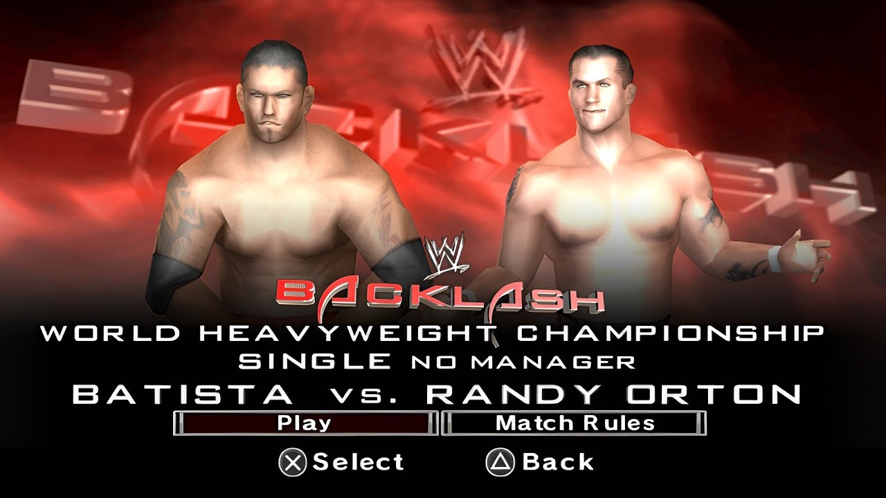 WWE SVR 2007-Batista Vs Randy Orton For World heavyweight championship ...