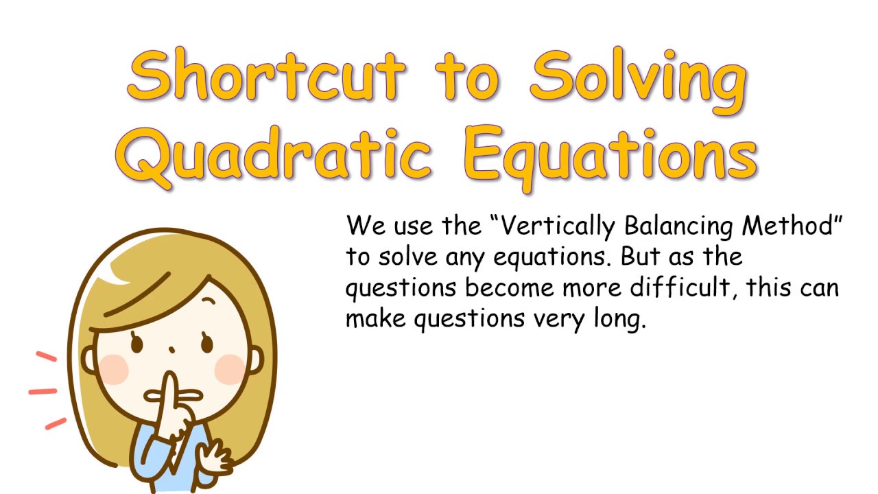 Shortcut To Solving Equations Youtube