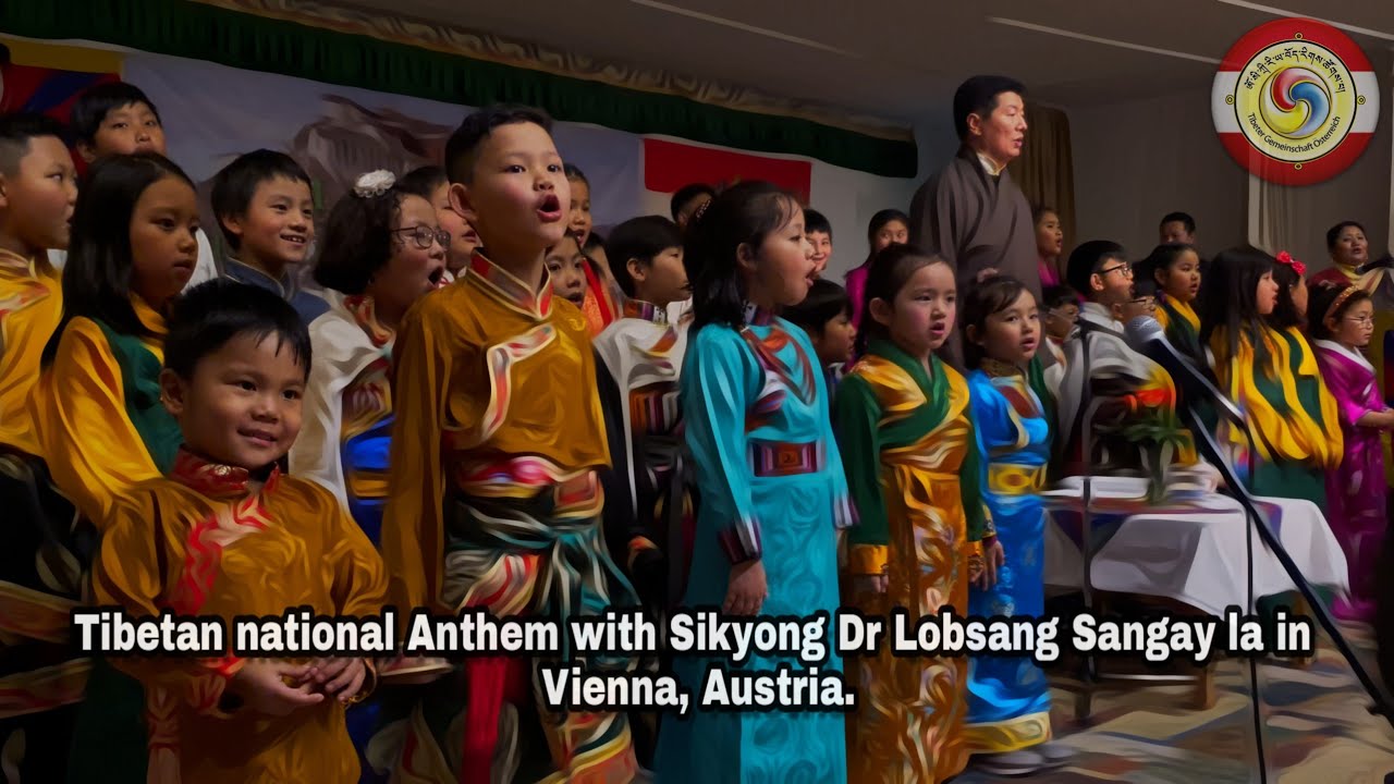 Tibetan national Anthem with Sikyong Dr Lobsang Sangay la in Vienna ...