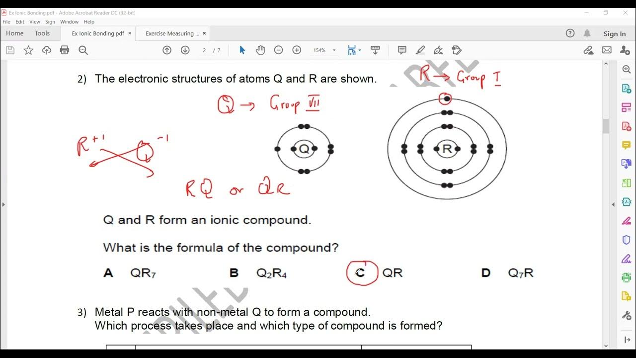 Exercise Ionic Bonding Cambridge IGCSE O level Chemistry lesson 20 ...
