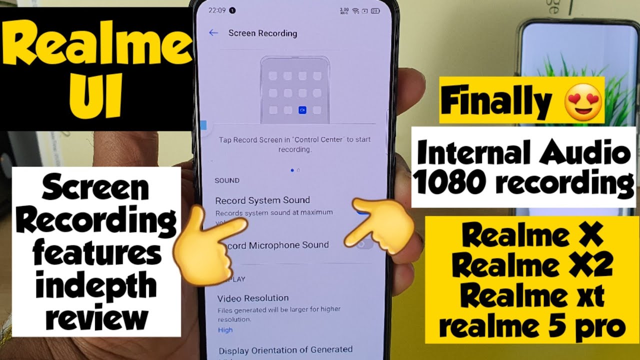Realme ui screen recording with internal audio and 1080 resolution ...