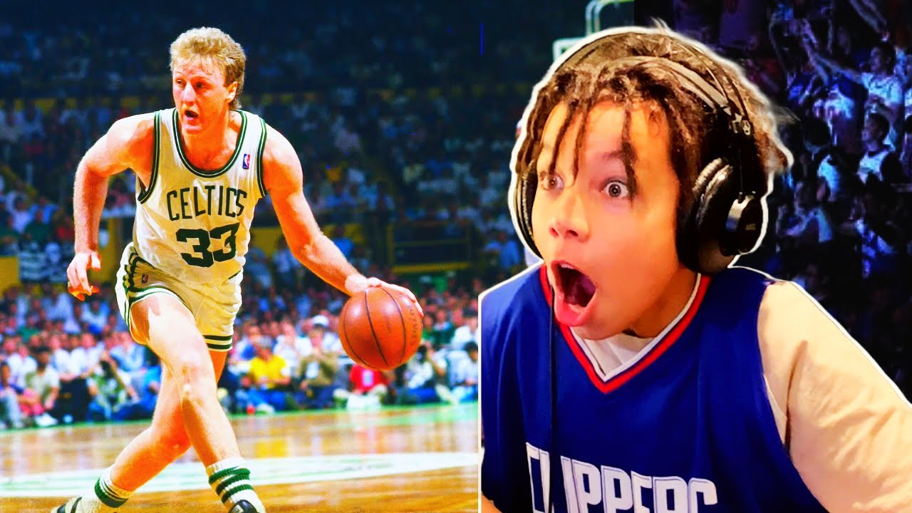 Kid basketball player REACTS to Larry Bird LEGENDARY 60 Point Game ...