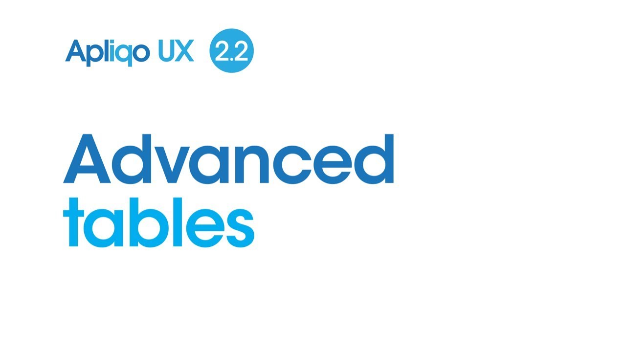 Better Tm1 User Experience — Advanced Tables In Apliqo Ux Youtube