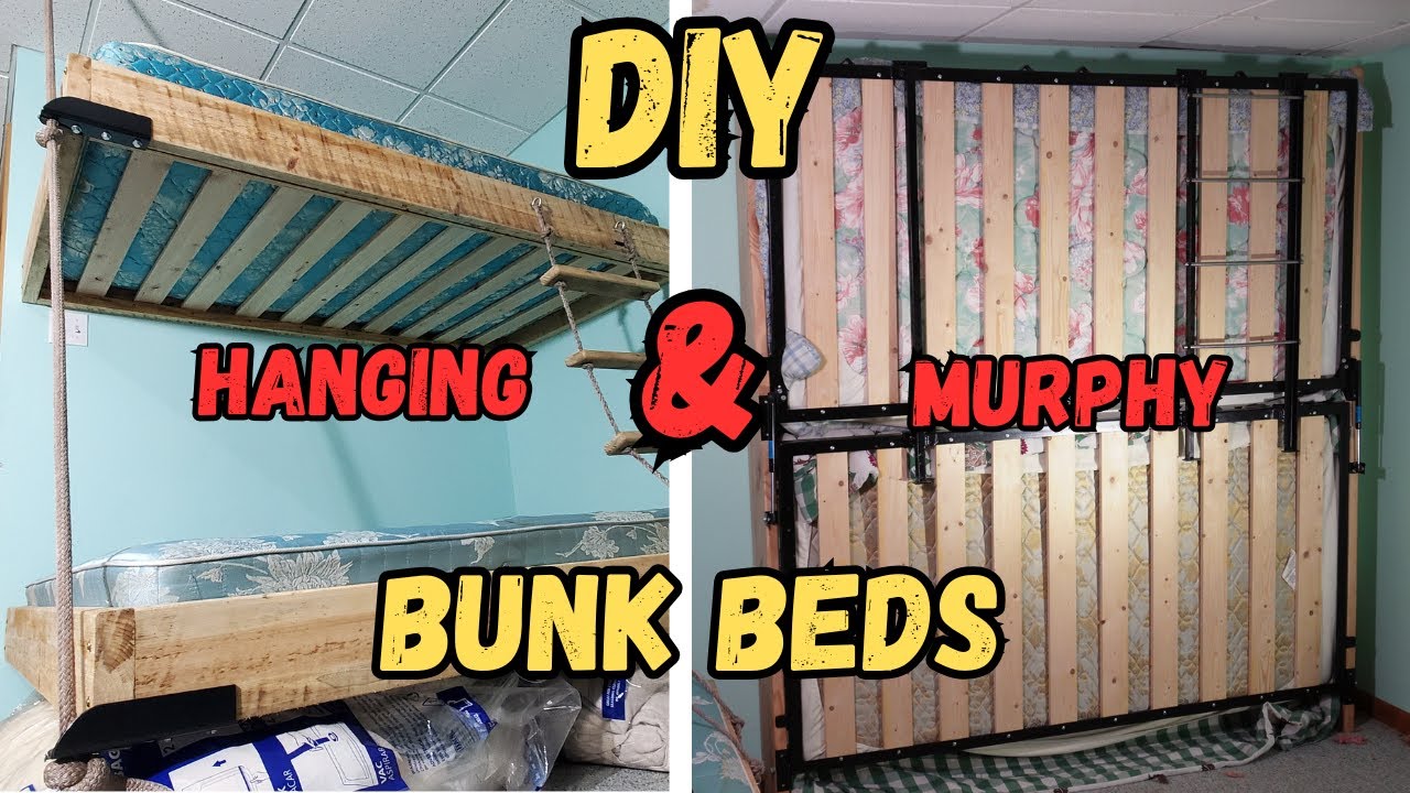 Homemade Murphy Bunk Beds and Hanging Bunk Beds - YouTube