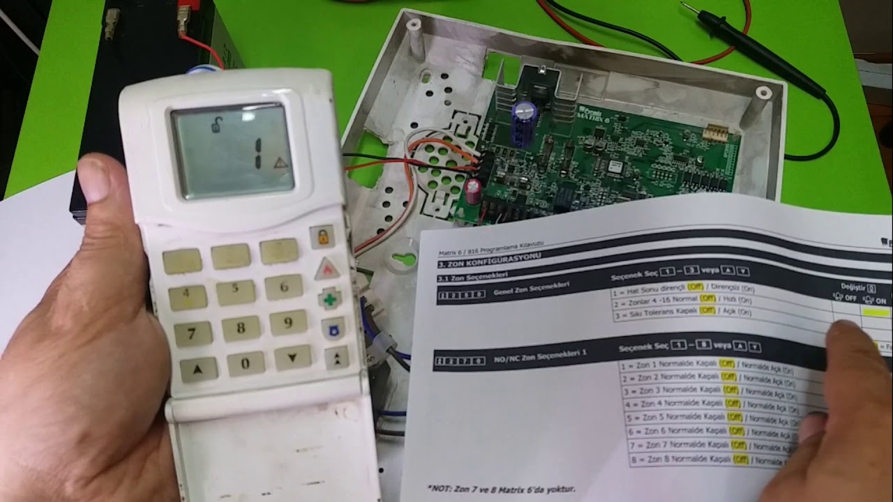 MATRIX 6/816 ALARM PANELİ RESET VE SETUP AYARLARI - YouTube