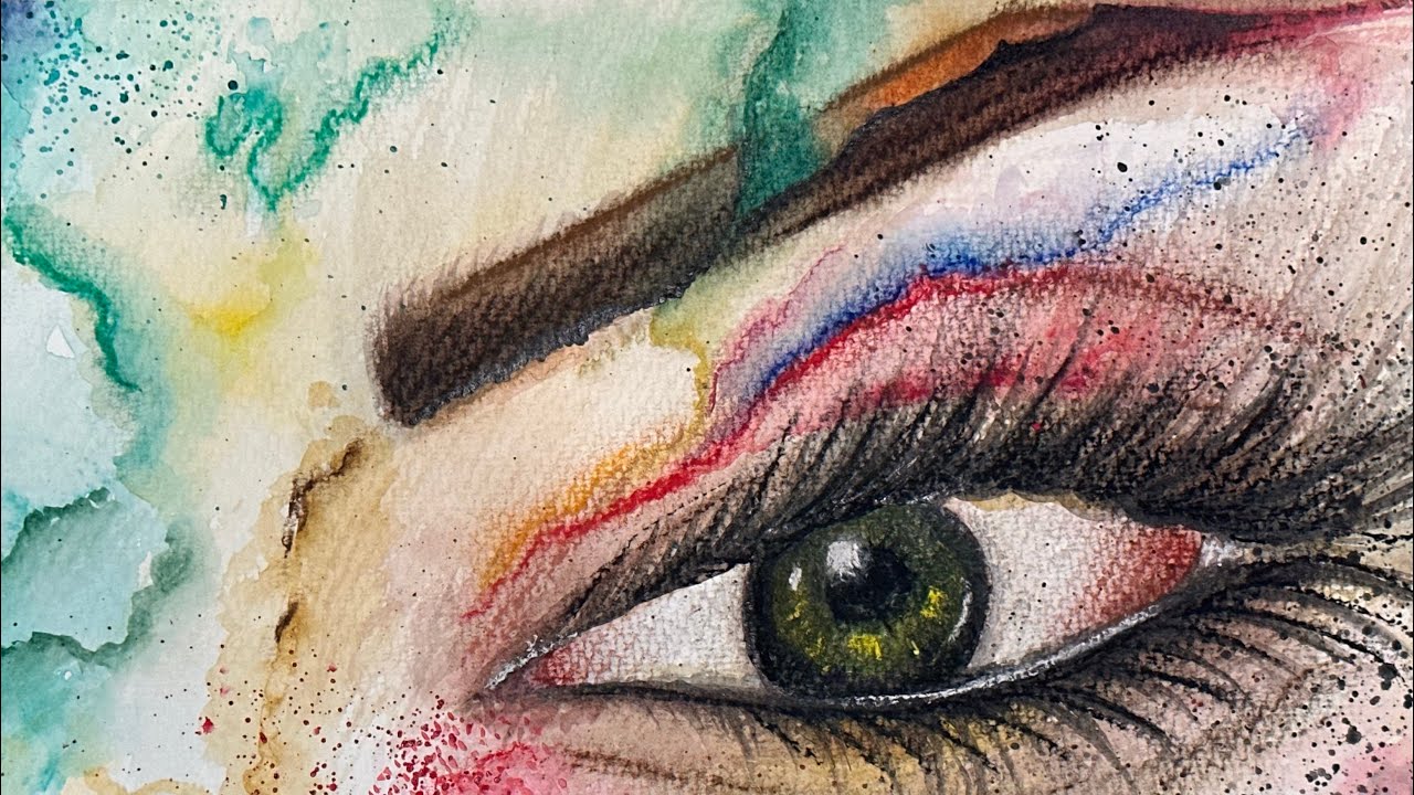Eye painting water color tutorial for beginners @aqsaafzalofficial ...