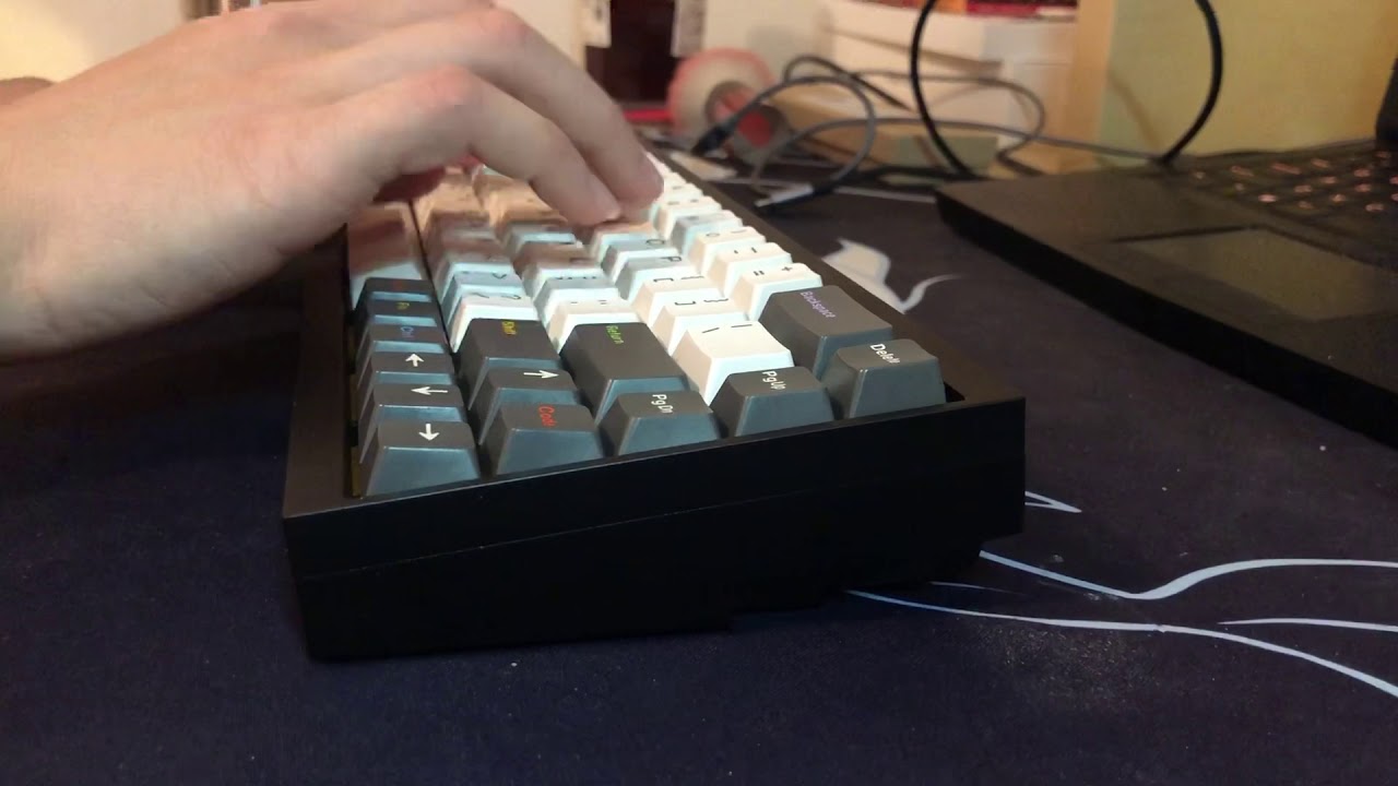 GOS (65%) final prototype - zealious housing + FEI matcha stems lubed + Cherry stabs + GMK ...