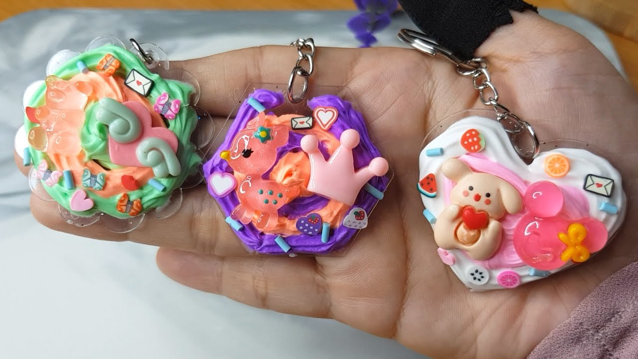 DIY Cream Glue Keychain | Creative Cream Glue Keychain Ideas - YouTube