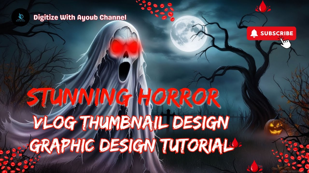 Stunning Horror Vlog Thumbnail Design | Graphic Design Tutorial | Canva ...