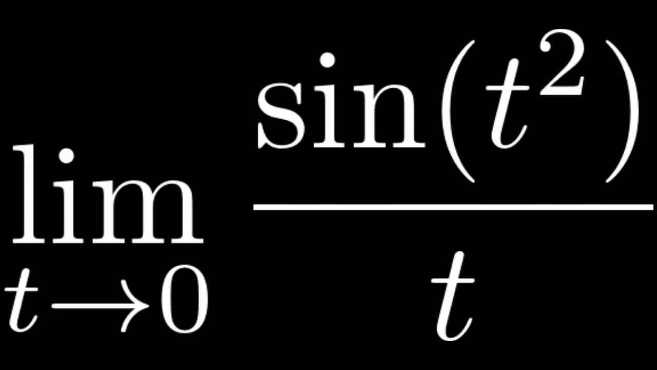 Limit of sin(t^2)/t as t approaches zero using L'Hopital's Rule - YouTube