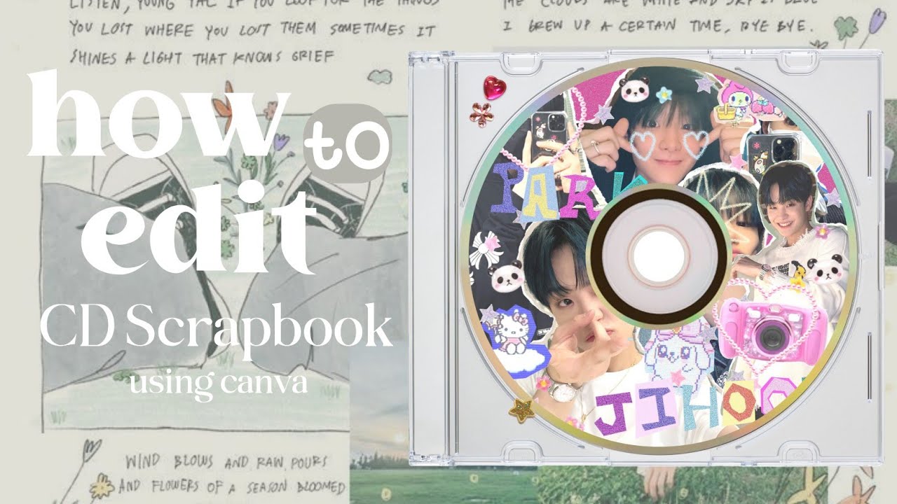 how to create aesthetic cd scrapbook using canva 🍀 - YouTube