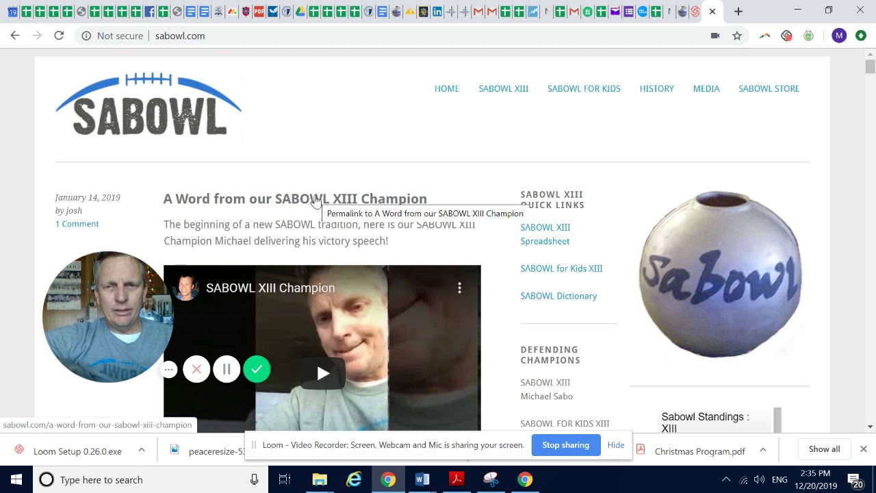 Touring SABOWL.com with 3-Time SABOWL Champoin, Michael Sabo - YouTube