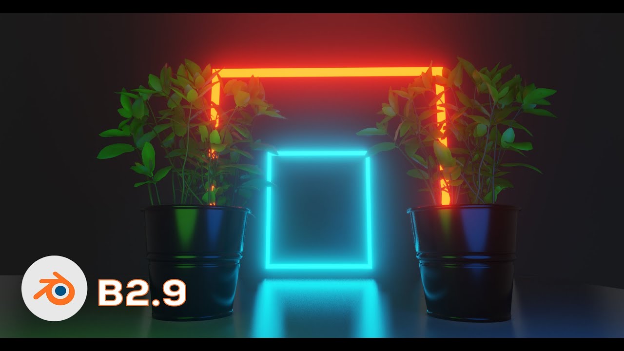 Scifi Neon design blender 3d tutorial - YouTube