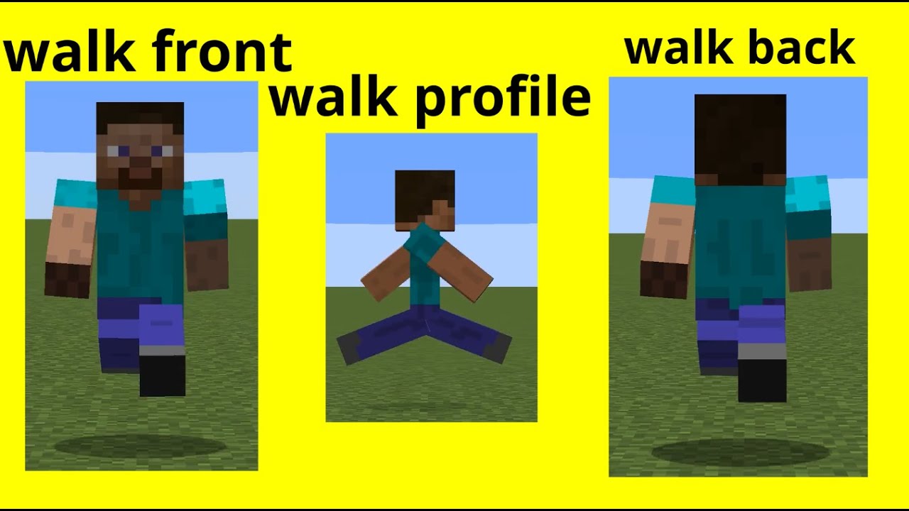minecraft walk profile animation reference - YouTube