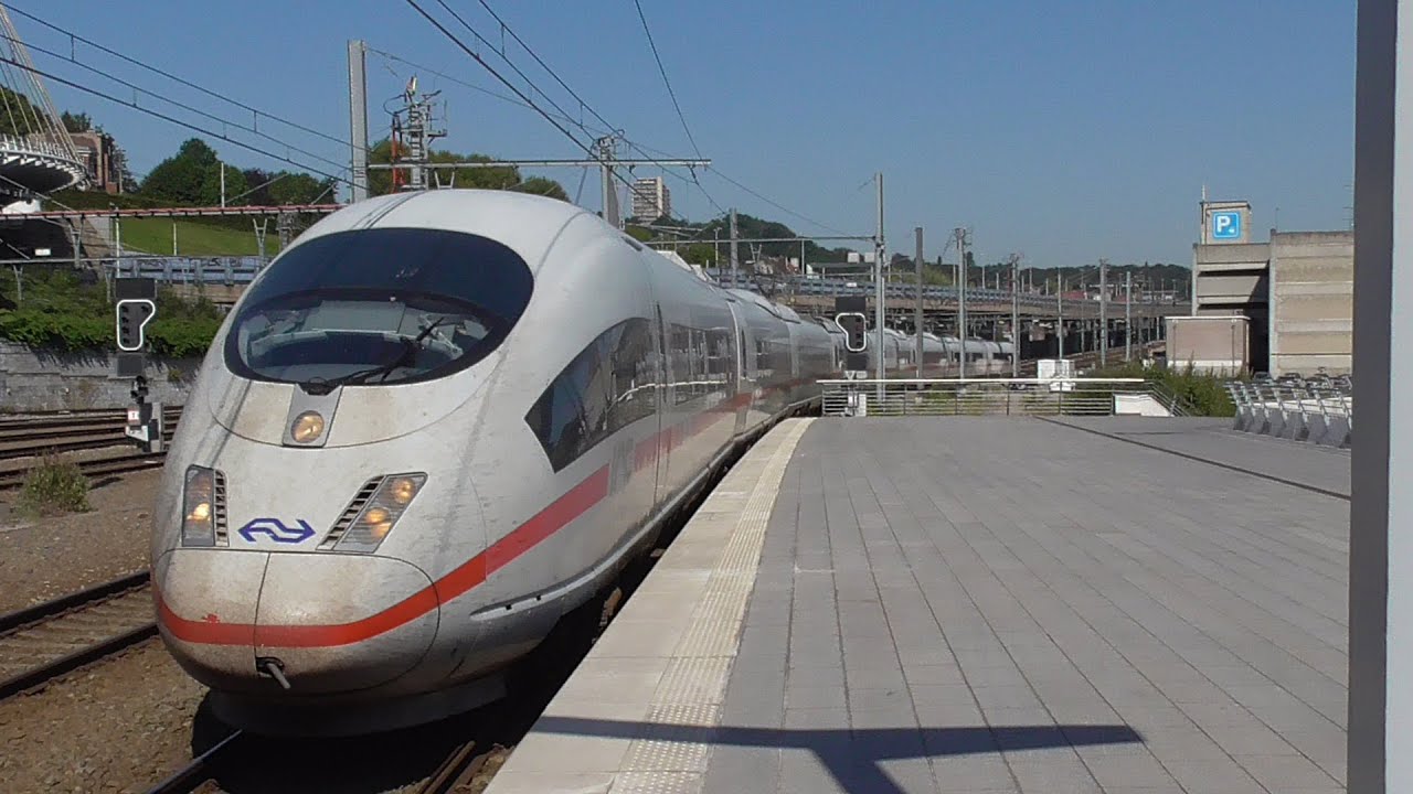 NS ICE 4653 op station Liège-Guillemins richting Frankfurt Hbf - YouTube