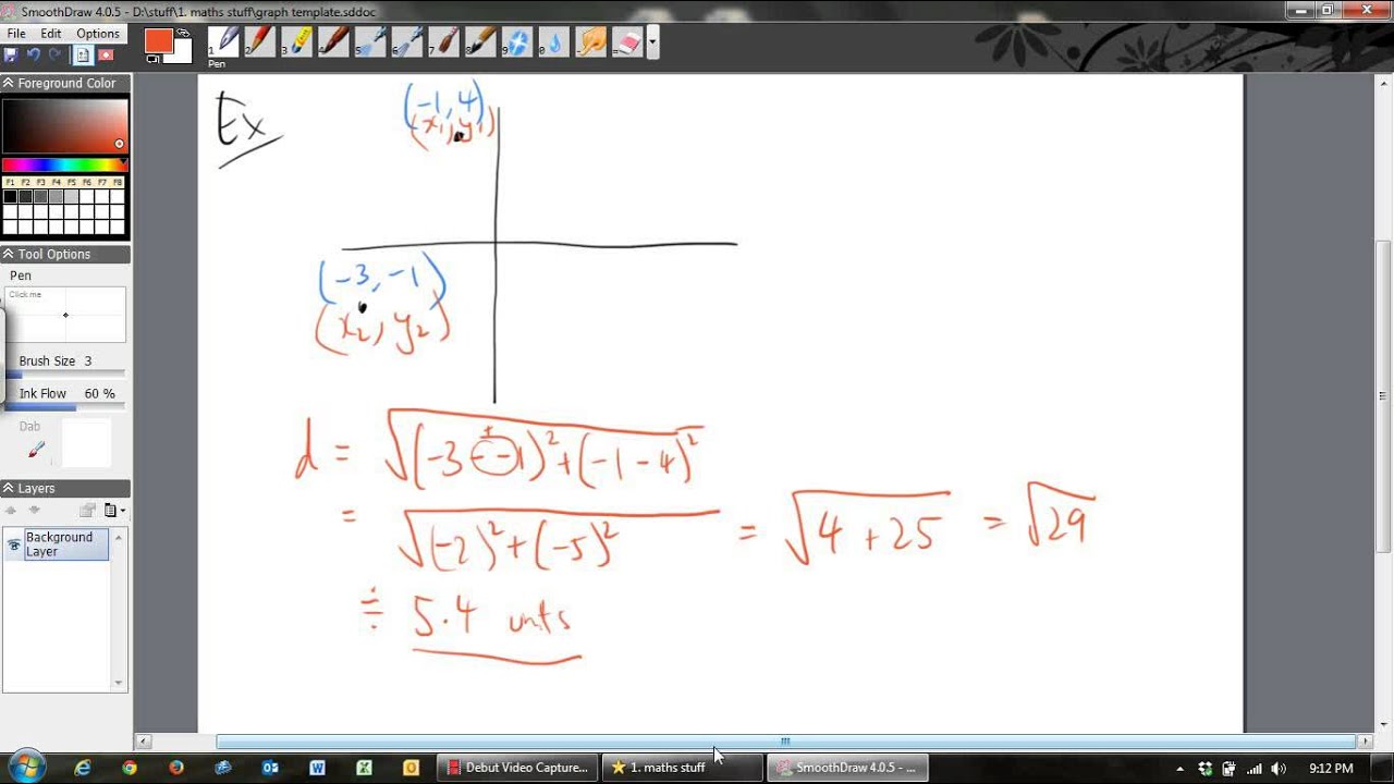 Linear graphs - distance & midpoint between 2 points - YouTube
