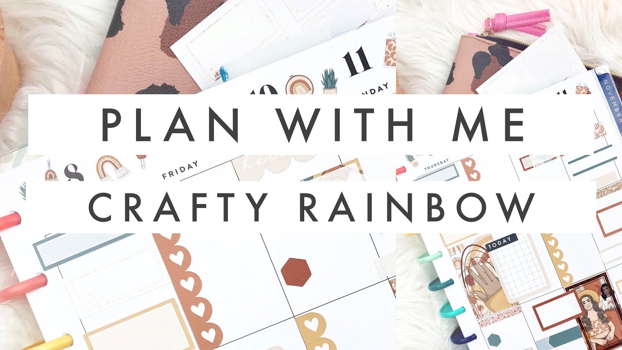 Crafty Rainbow Plan With Me // Classic Happy Planner Vertical Layout ...