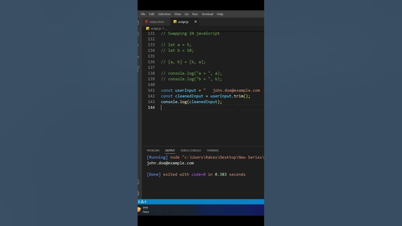 Javascript Trim Method Javascript Programming Viral Html Coding Java Python Youtube